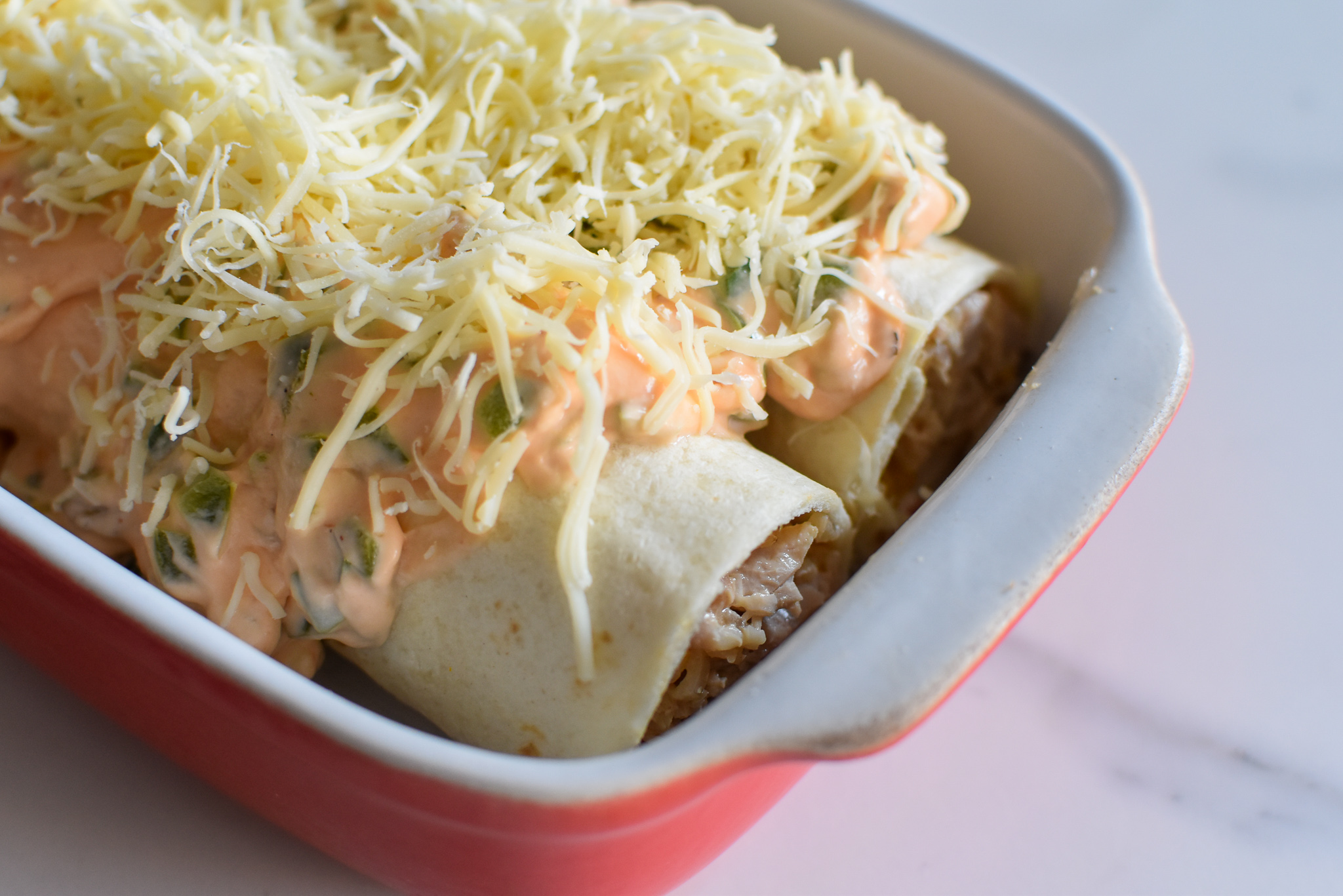 Enchilada van kip met mais en paprika – Kris Kookt