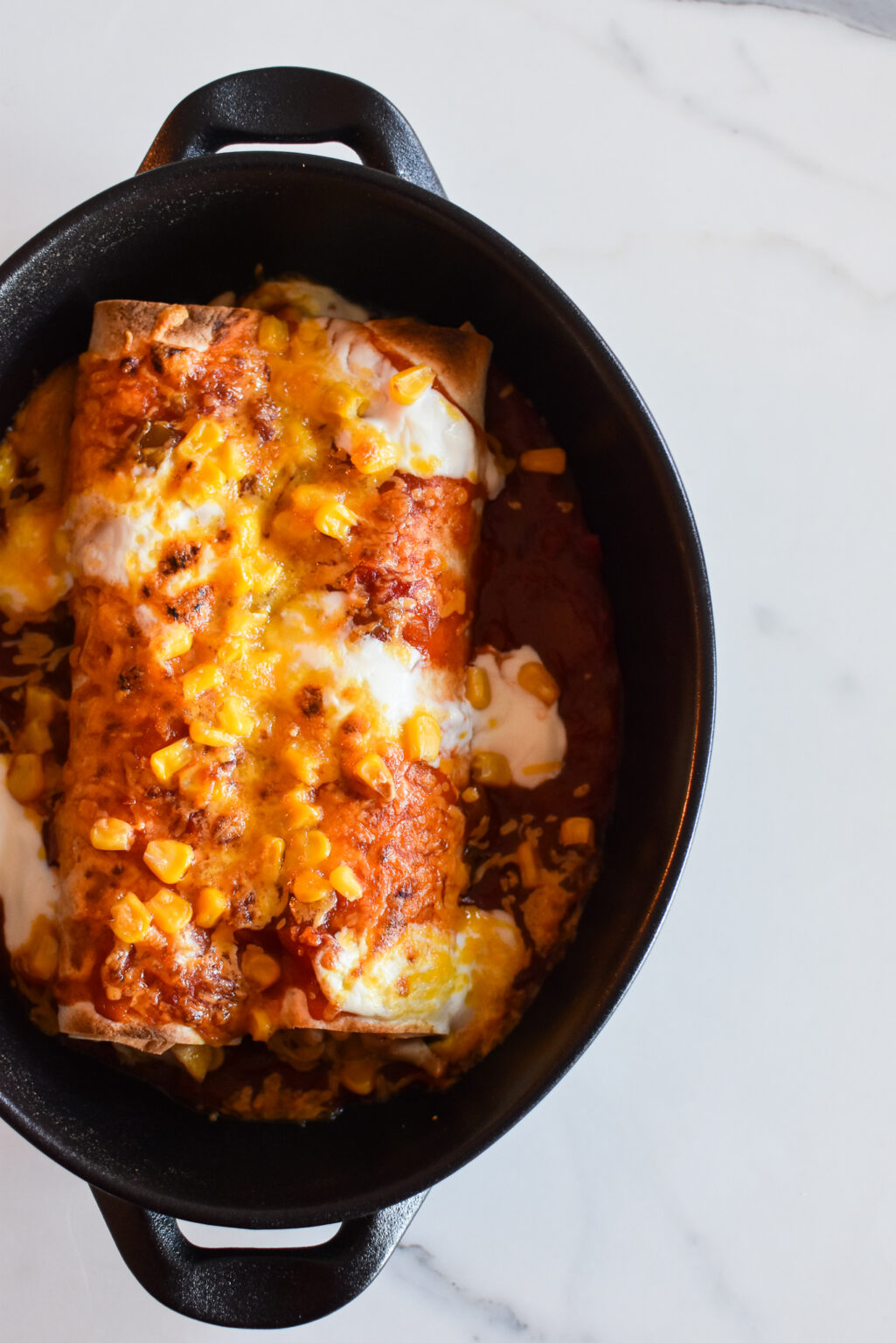 Makkelijke enchilada met kip, mais en cheddar – Kris Kookt