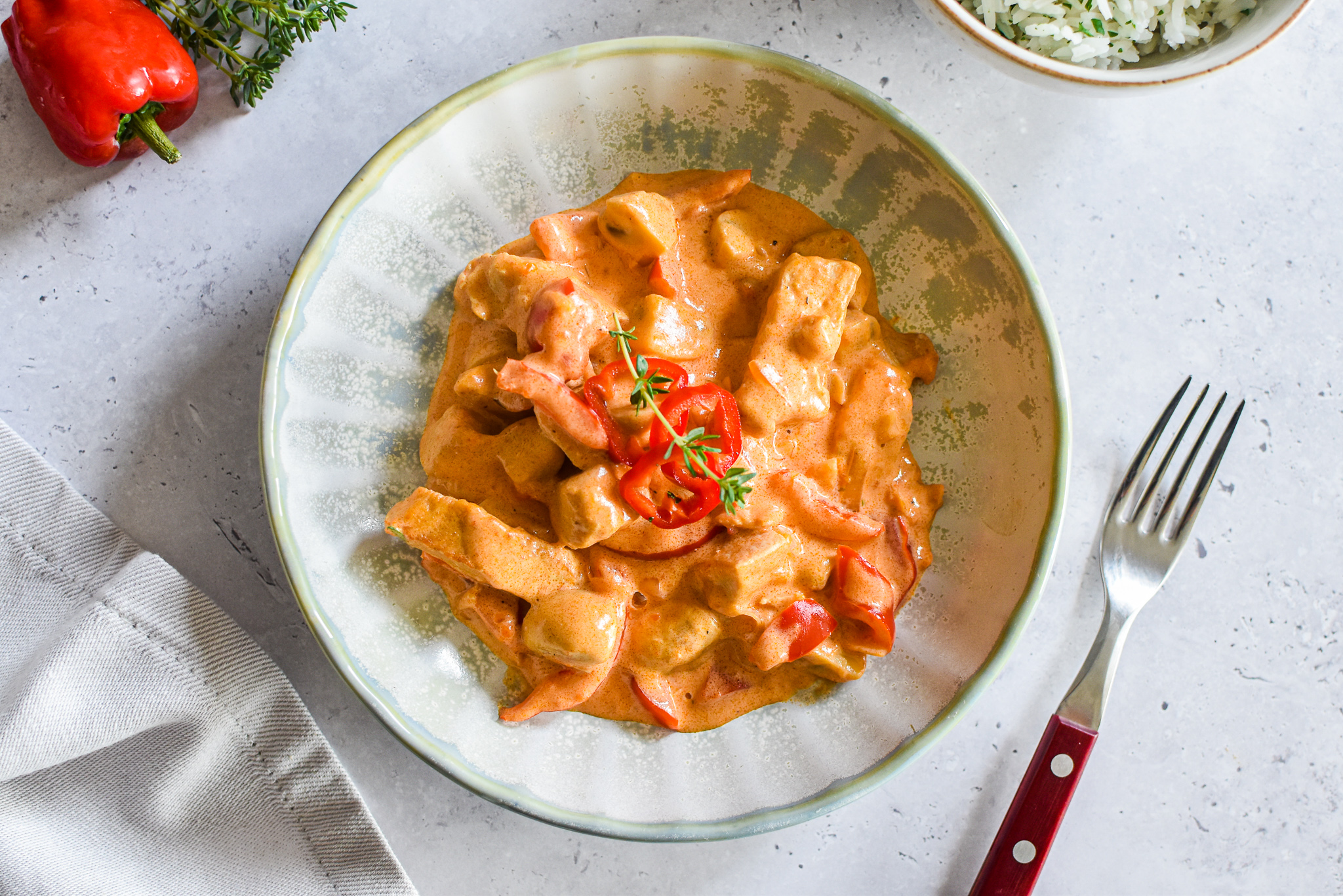 Kalkoen Stroganoff met rijst – Kris Kookt